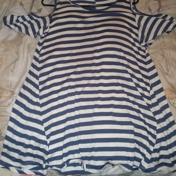 bombom | Tops | Shoulderless Striped Tunic | Poshmark